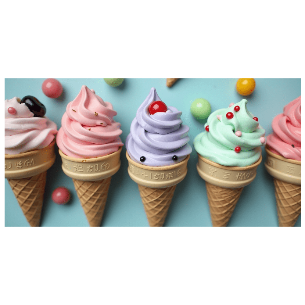 Colorful Ice Cream Themed Backdrop Banner Background Party Decorations ...