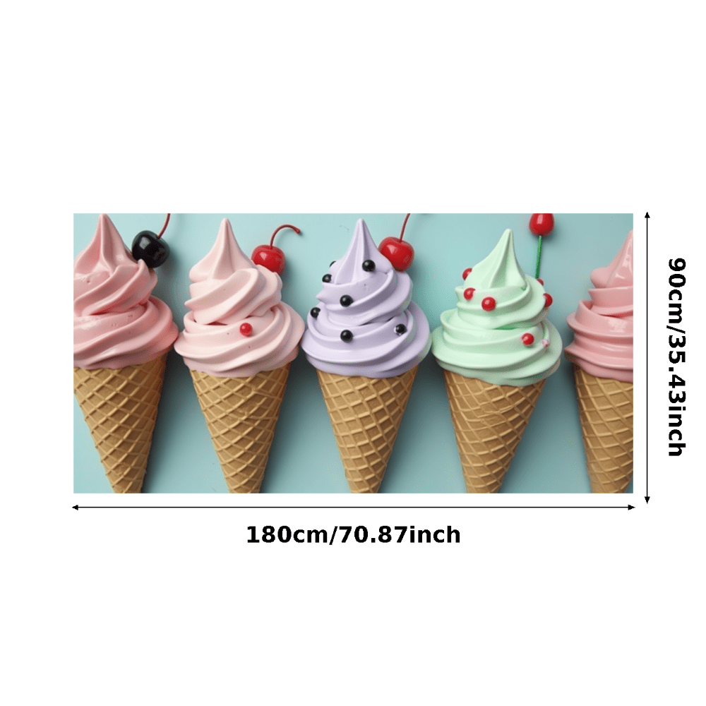 Colorful Ice Cream Themed Backdrop Banner Background Party Decorations for Summer Parties Ice ...