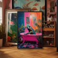 Colorful Iguana Art Print Barbiecore Art Vibrant Bathroom Decor Lizard ...