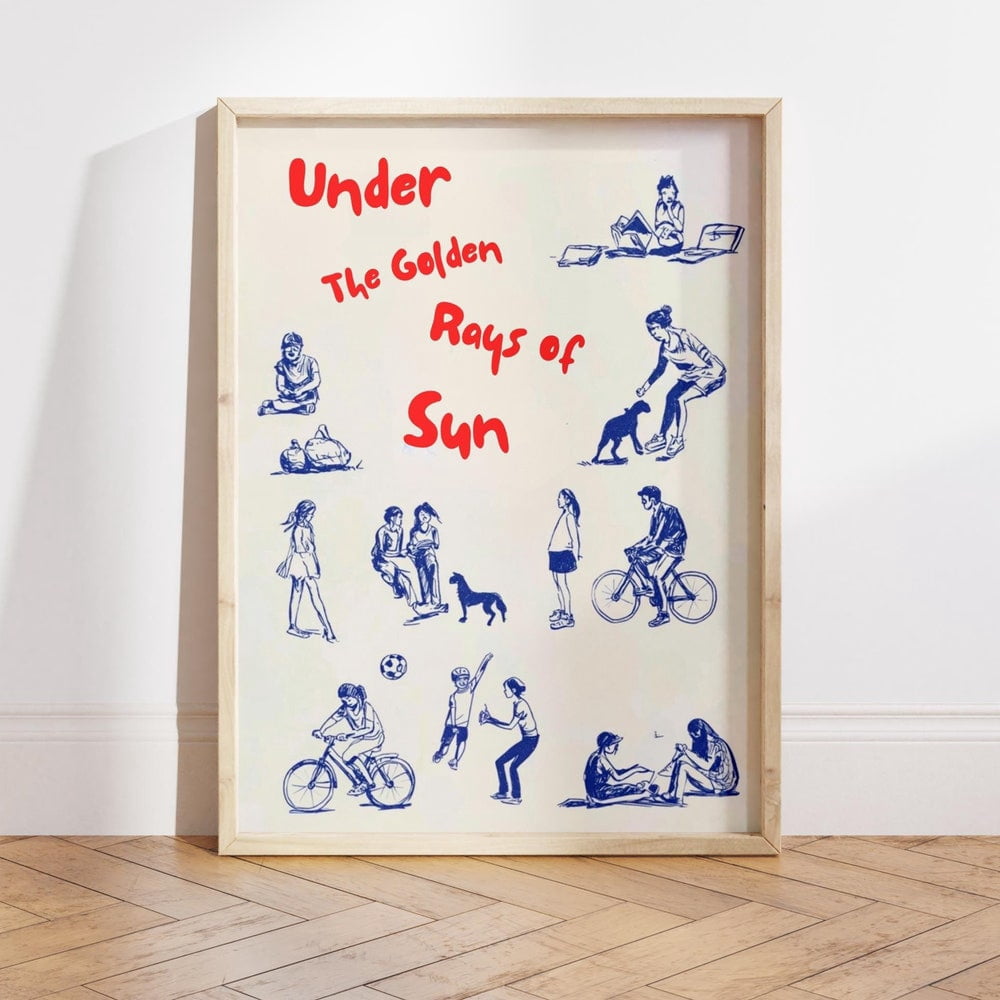 Colorful Illustration Vintage Wall Art Retro Poster Trendy Wall Art ...