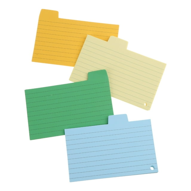 Colorful Index Cards, 100 Sheets Tabbed Index Cards Ruled Revision ...