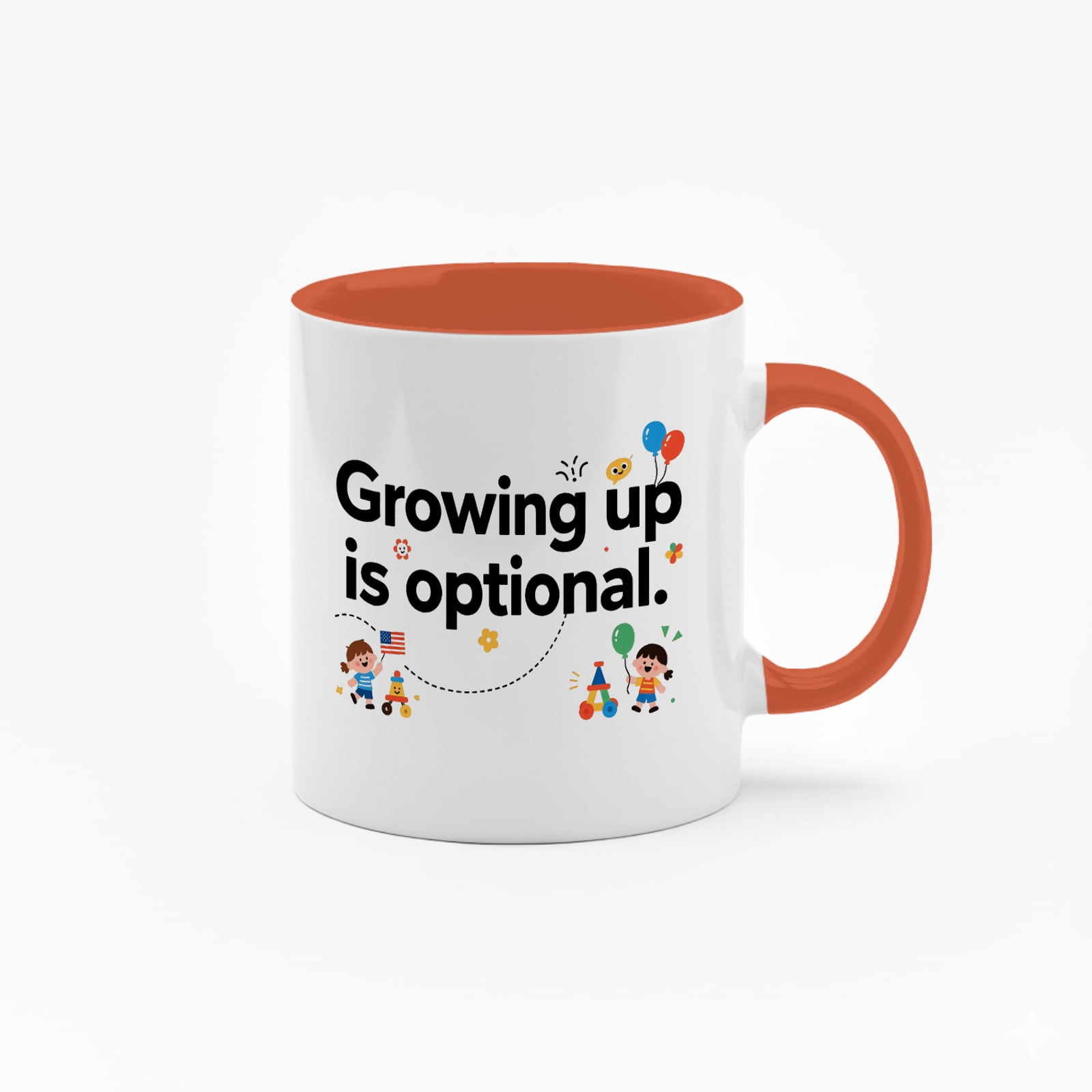 Colorful Inner Lining Ceramic Coffee Mug - Trending "Growing up is ...