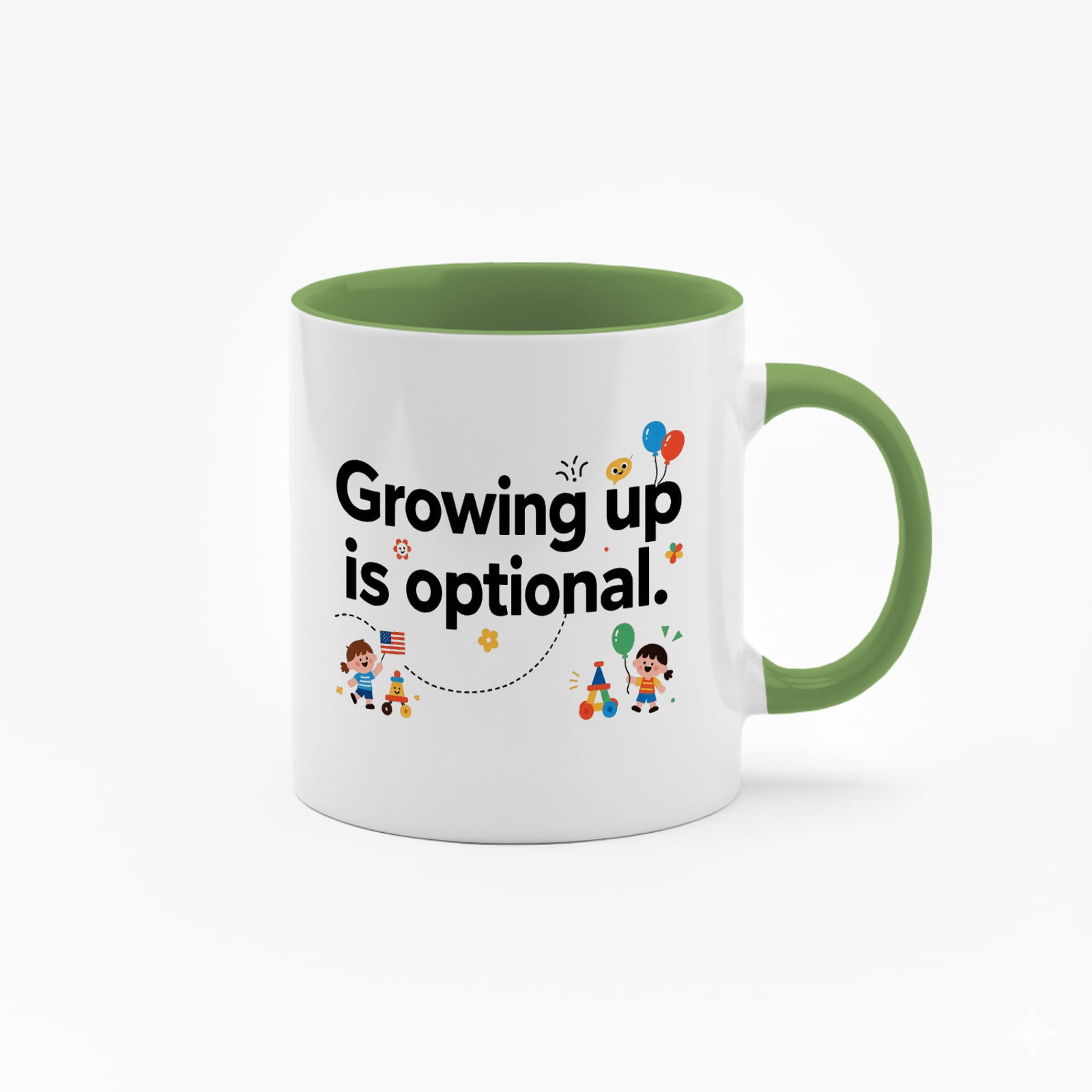 Colorful Inner Lining Ceramic Coffee Mug - Trending "Growing up is ...
