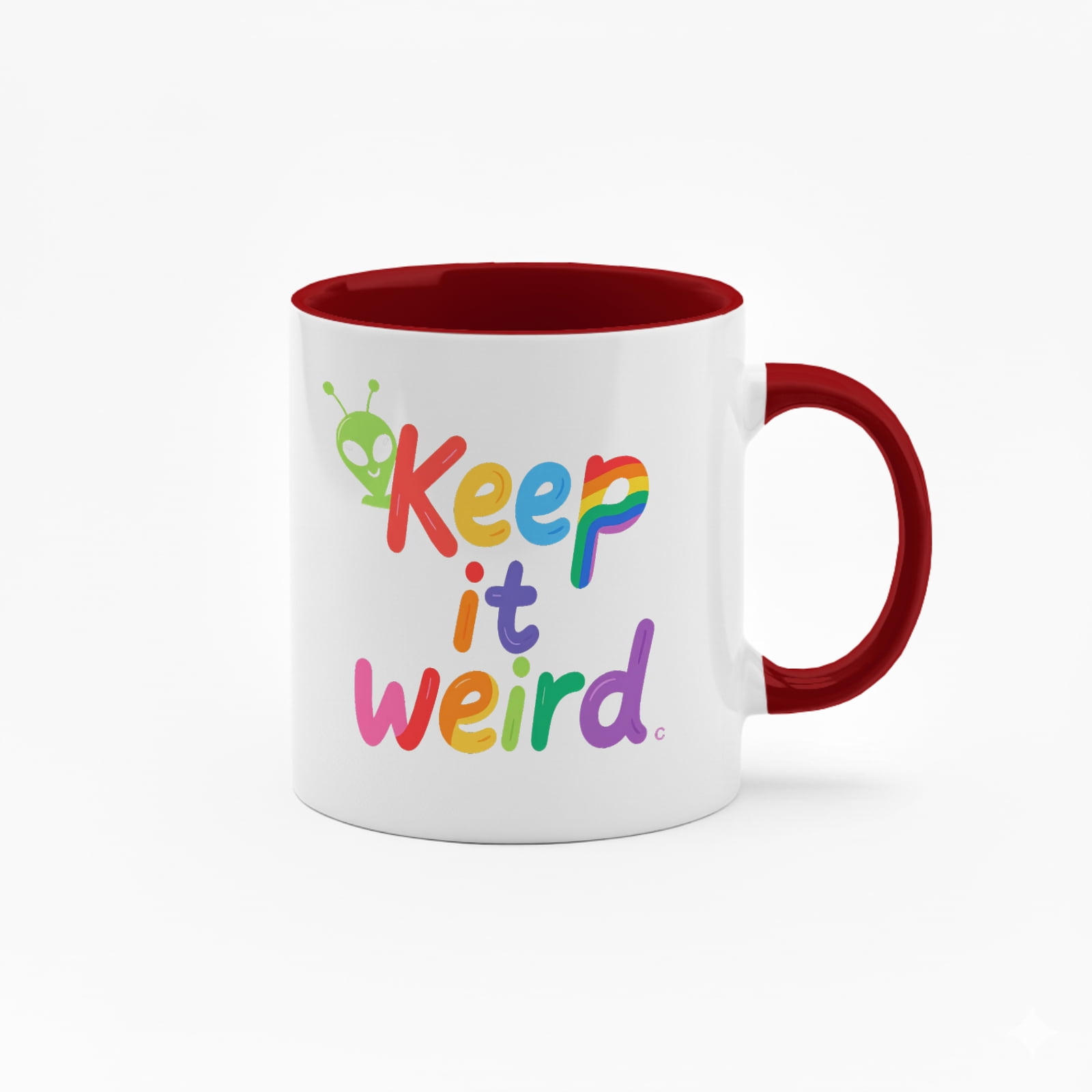 Colorful Inner Lining Ceramic Coffee Mug - Trending "Keep It Weird ...