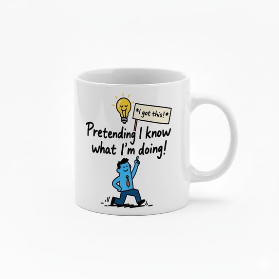 Colorful Inner Lining Ceramic Coffee Mug - Trending "Pretending I know ...