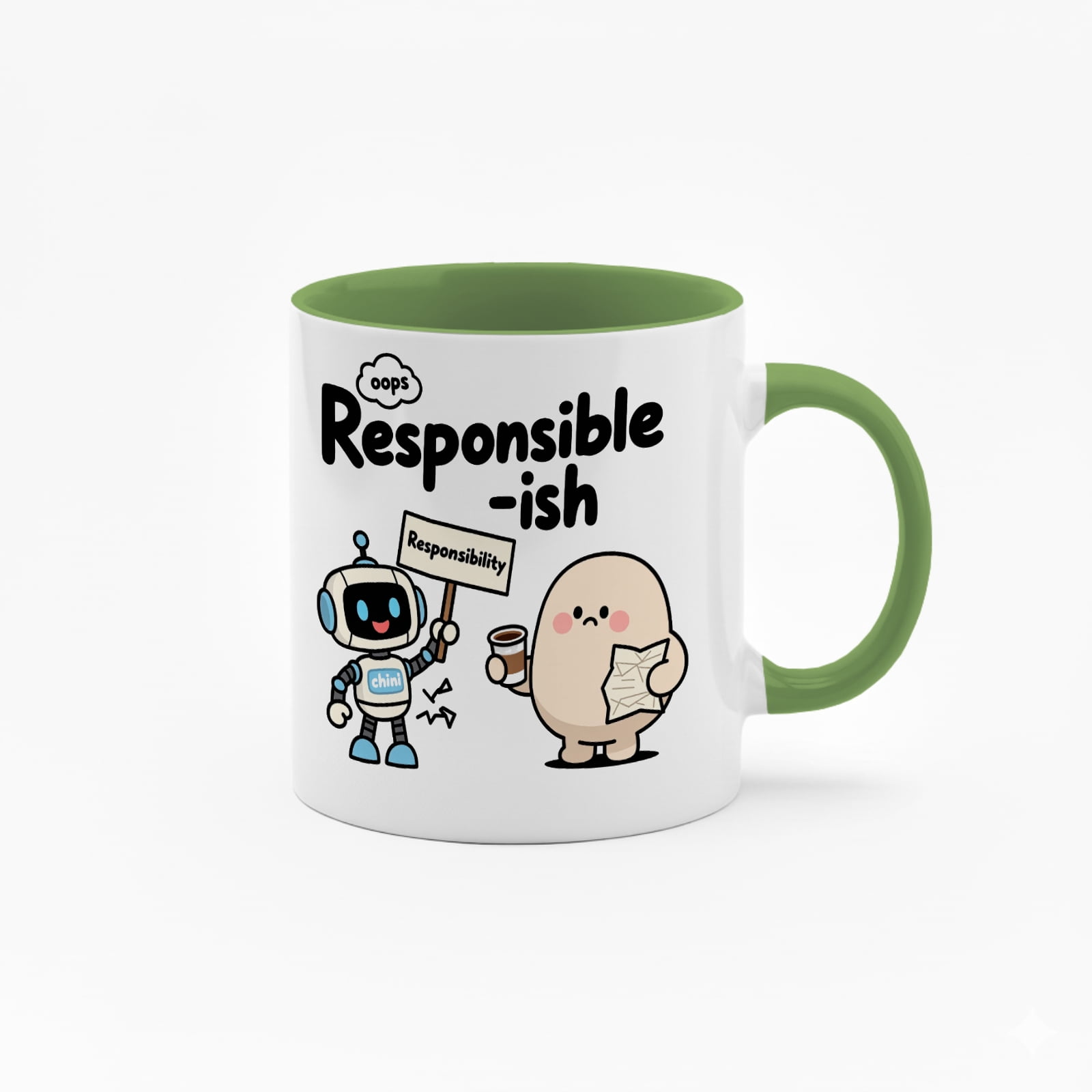 Colorful Inner Lining Ceramic Coffee Mug - Trending "Responsible-ish ...