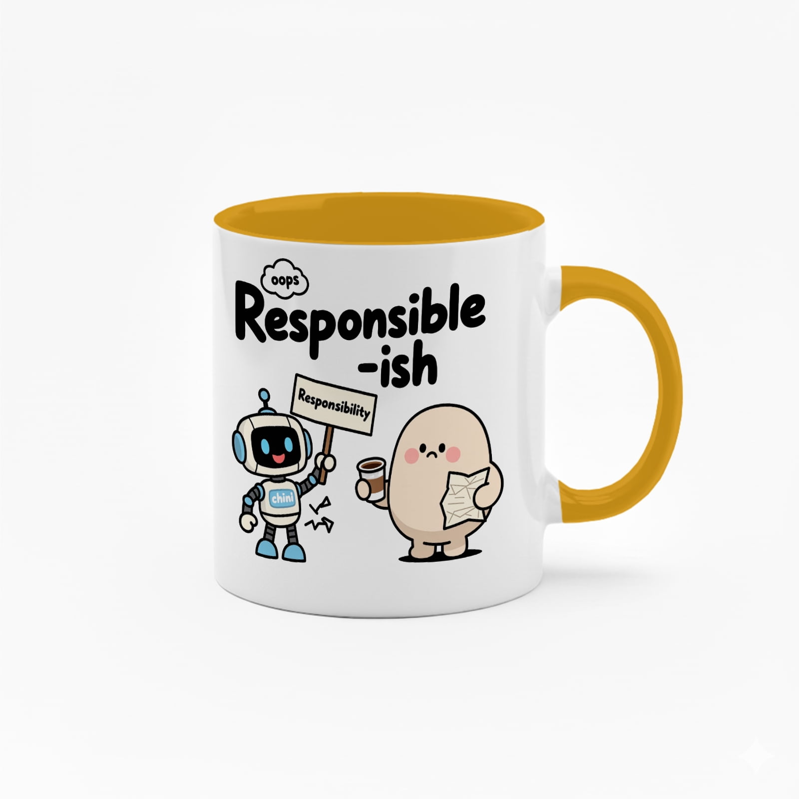 Colorful Inner Lining Ceramic Coffee Mug - Trending "Responsible-ish ...