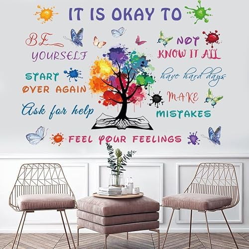 Colorful Inspirational Quote Wall Decal, Motivational Vinyl Sticker for ...