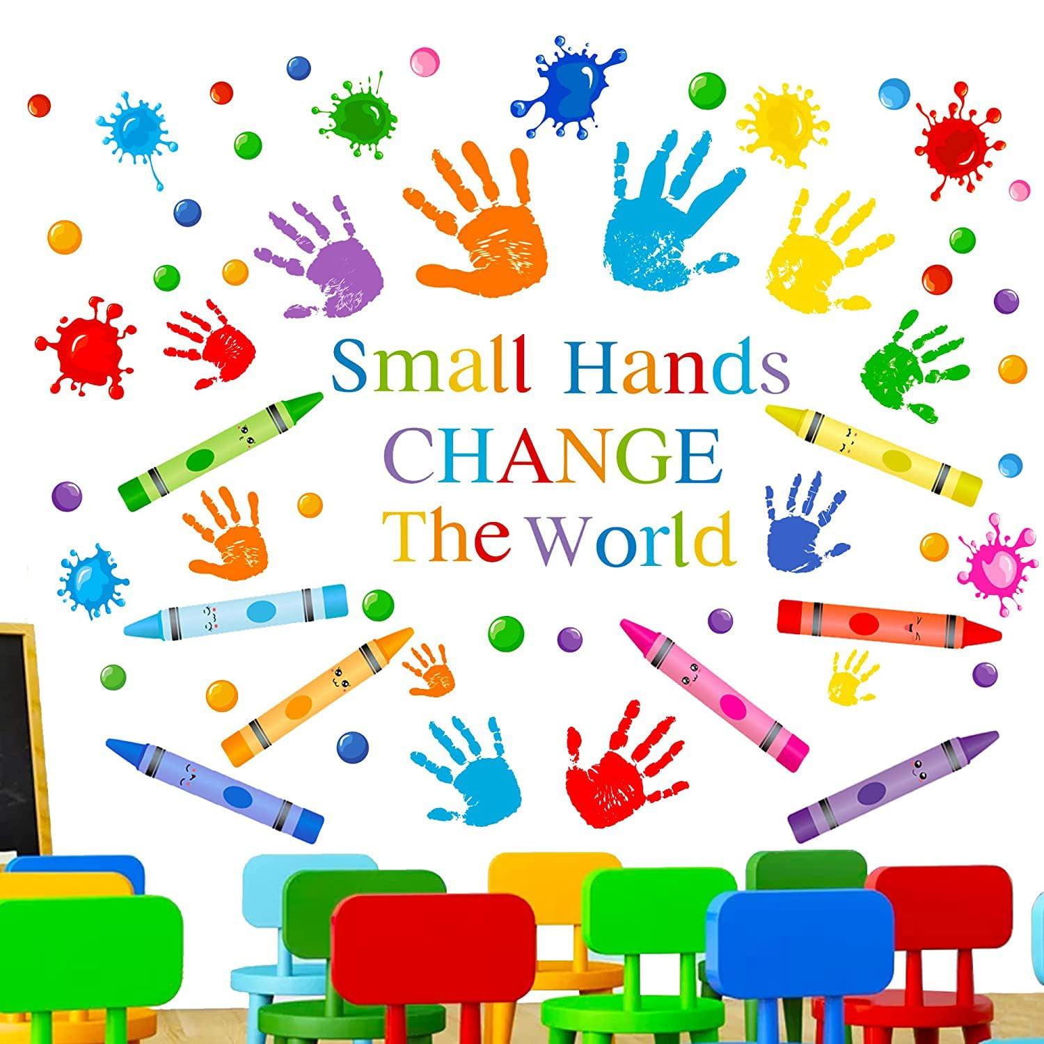 Colorful Inspirational Quotes Decals Watercolor Paint Splatter Decals ...