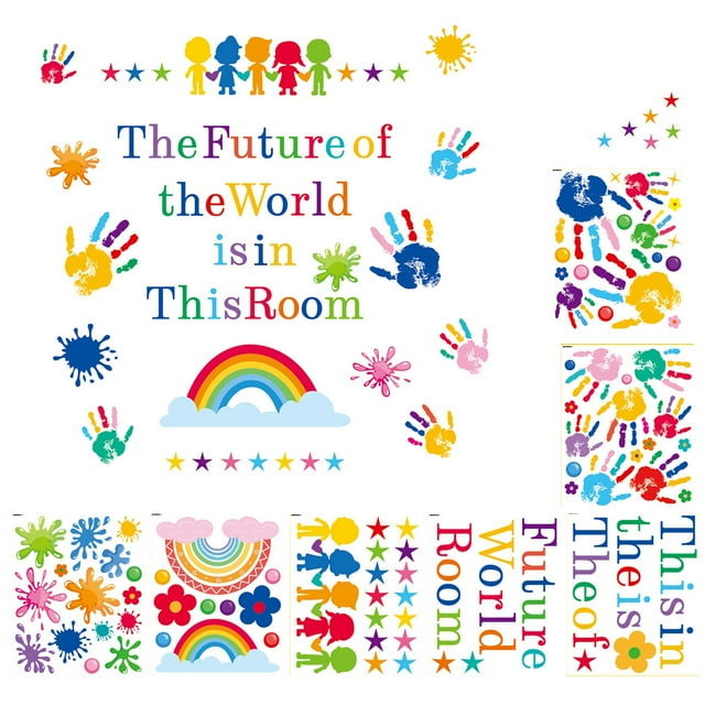 Colorful Inspirational Quotes Wall Decals Paint Splatter Handprint Wall ...