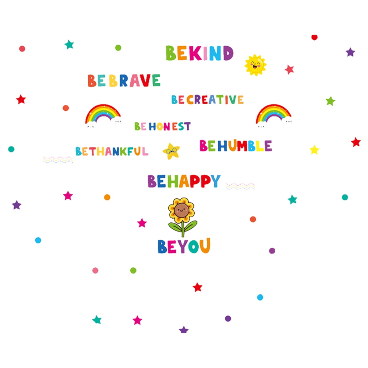 Colorful Inspirational Wall Decal Motivational Phrases Sticker ,Quote ...