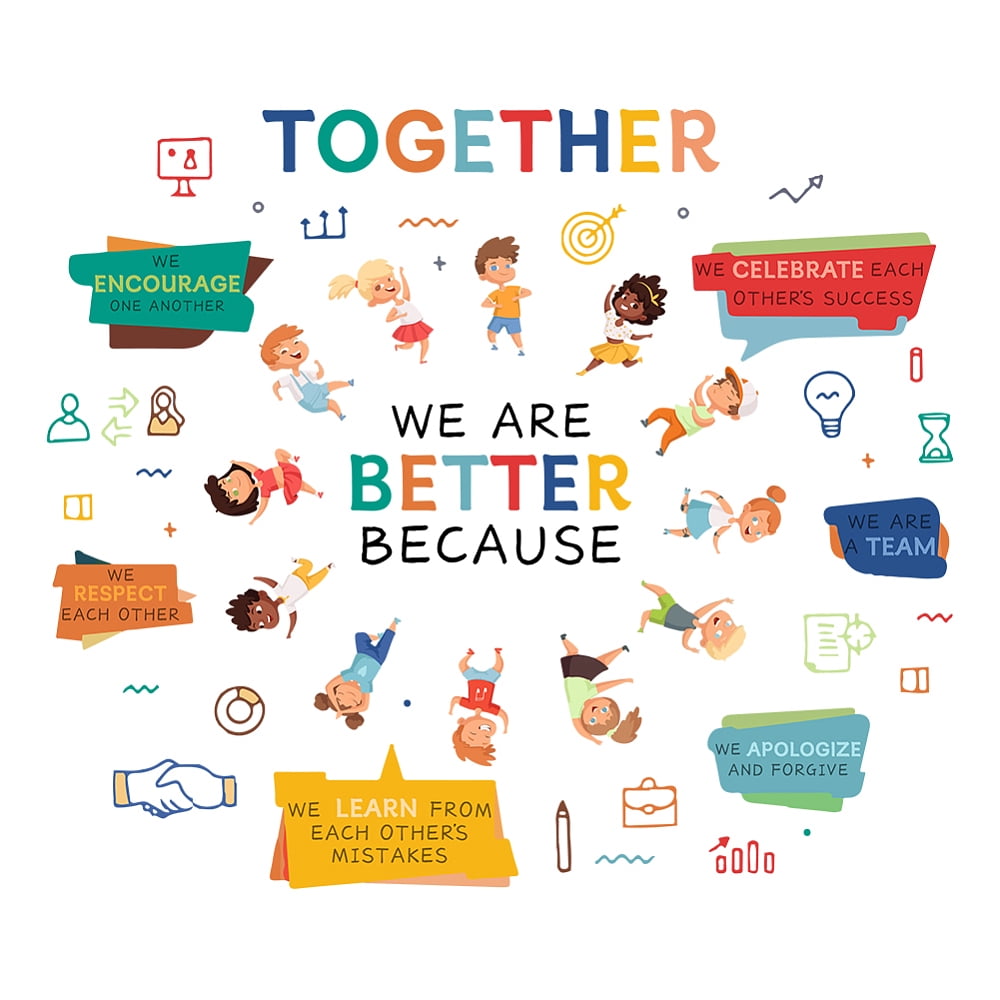 Colorful Inspirational Wall Sticker We are a Team Wall Decal with ...