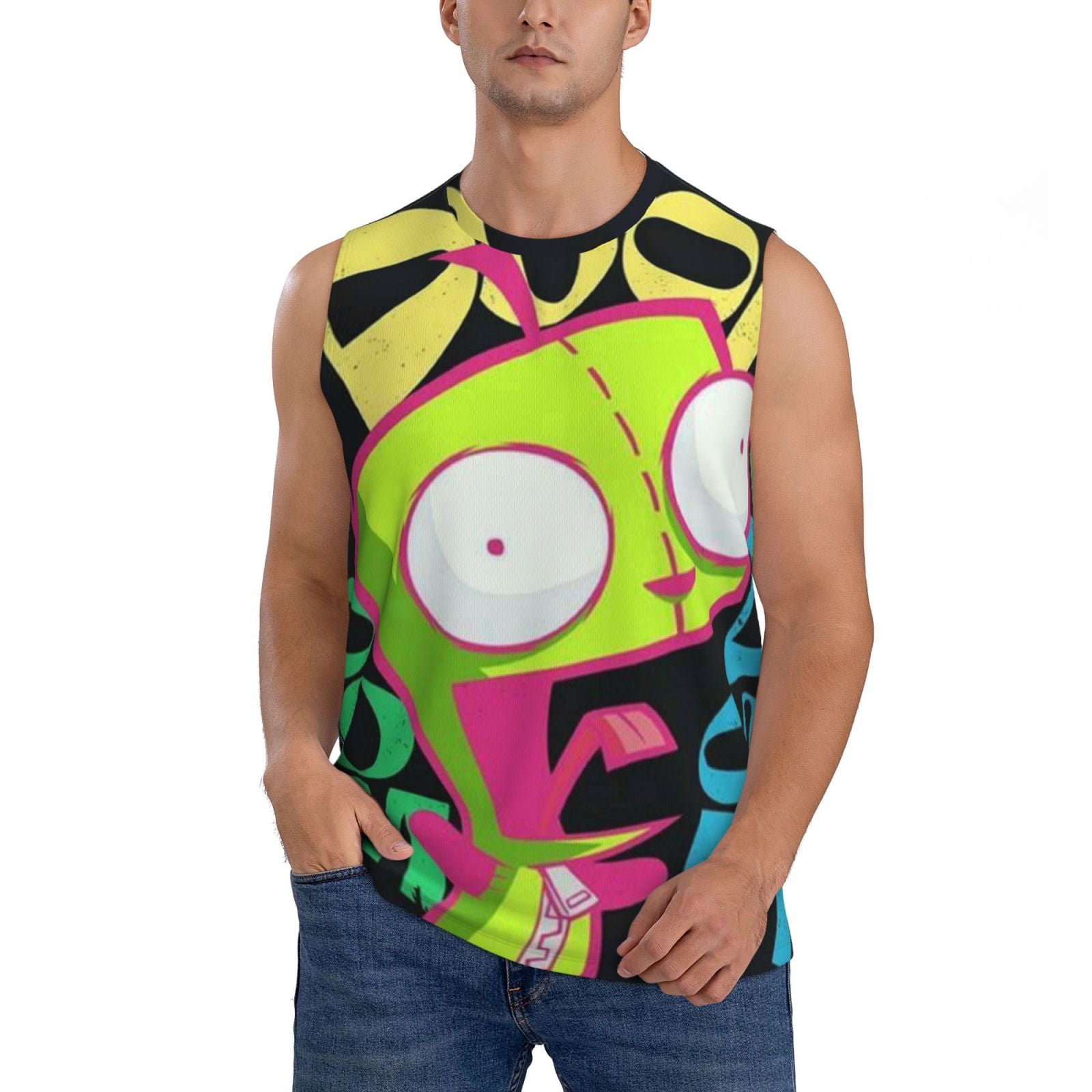Colorful Invader Zim Men's Tank Top Lightweight Summer Sleeveless Tee ...
