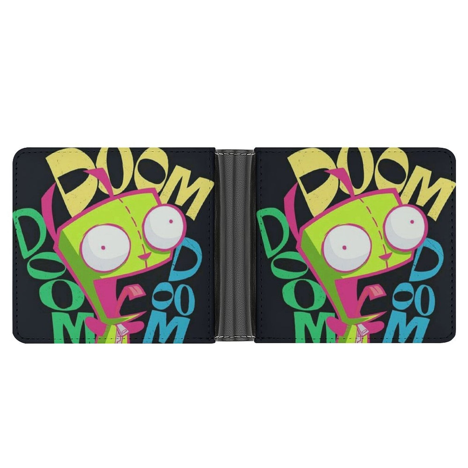 Colorful Invader Zim PU Leather Bifold Wallet Money Organizers Gift ...