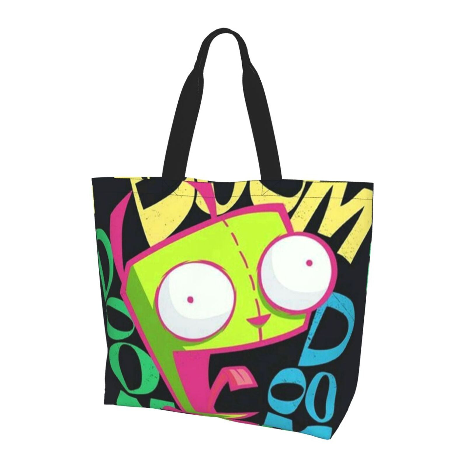Colorful Invader Zim Tote Bags Reusable Women Shoulder Bag Grocery Bag ...