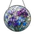 Colorful Iris Flower Faux Stained Glass Suncatcher – Window Hanging for ...