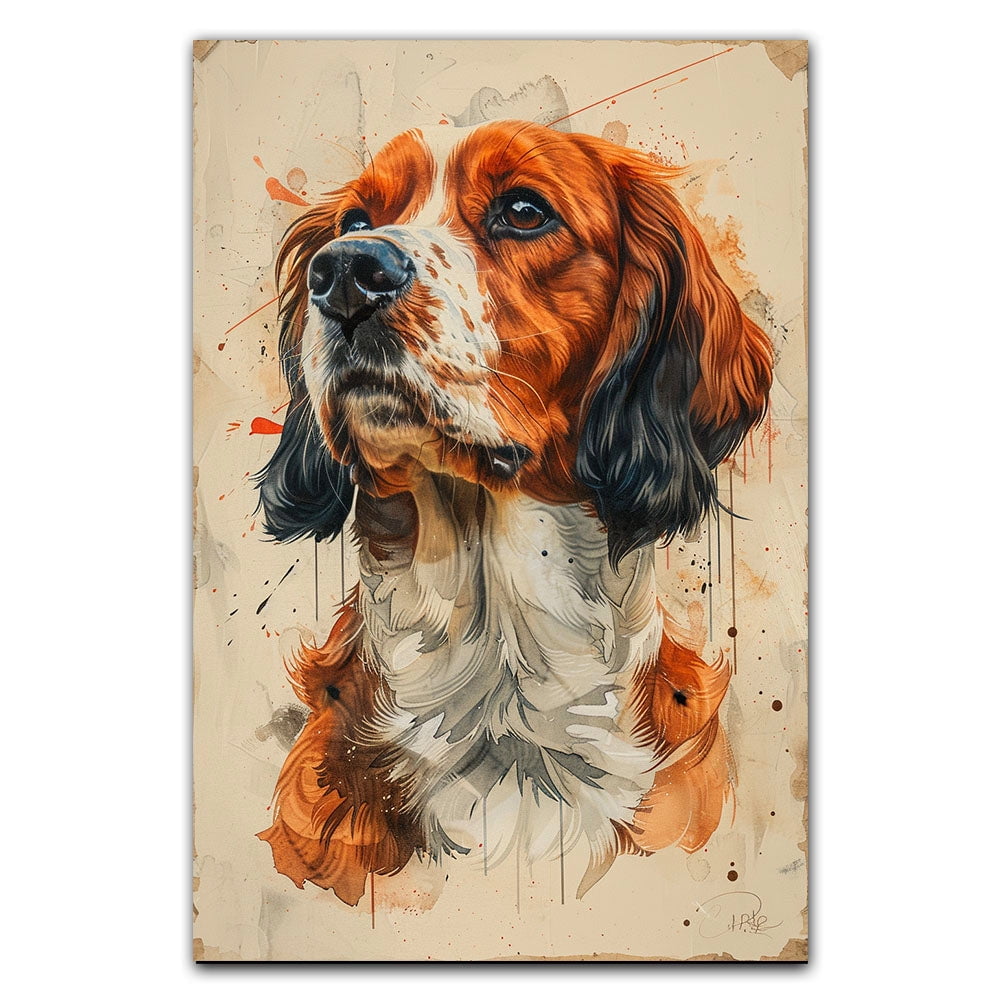 Colorful Irish Redand White Setter Wall Art Abstract Dog Posters Animal ...