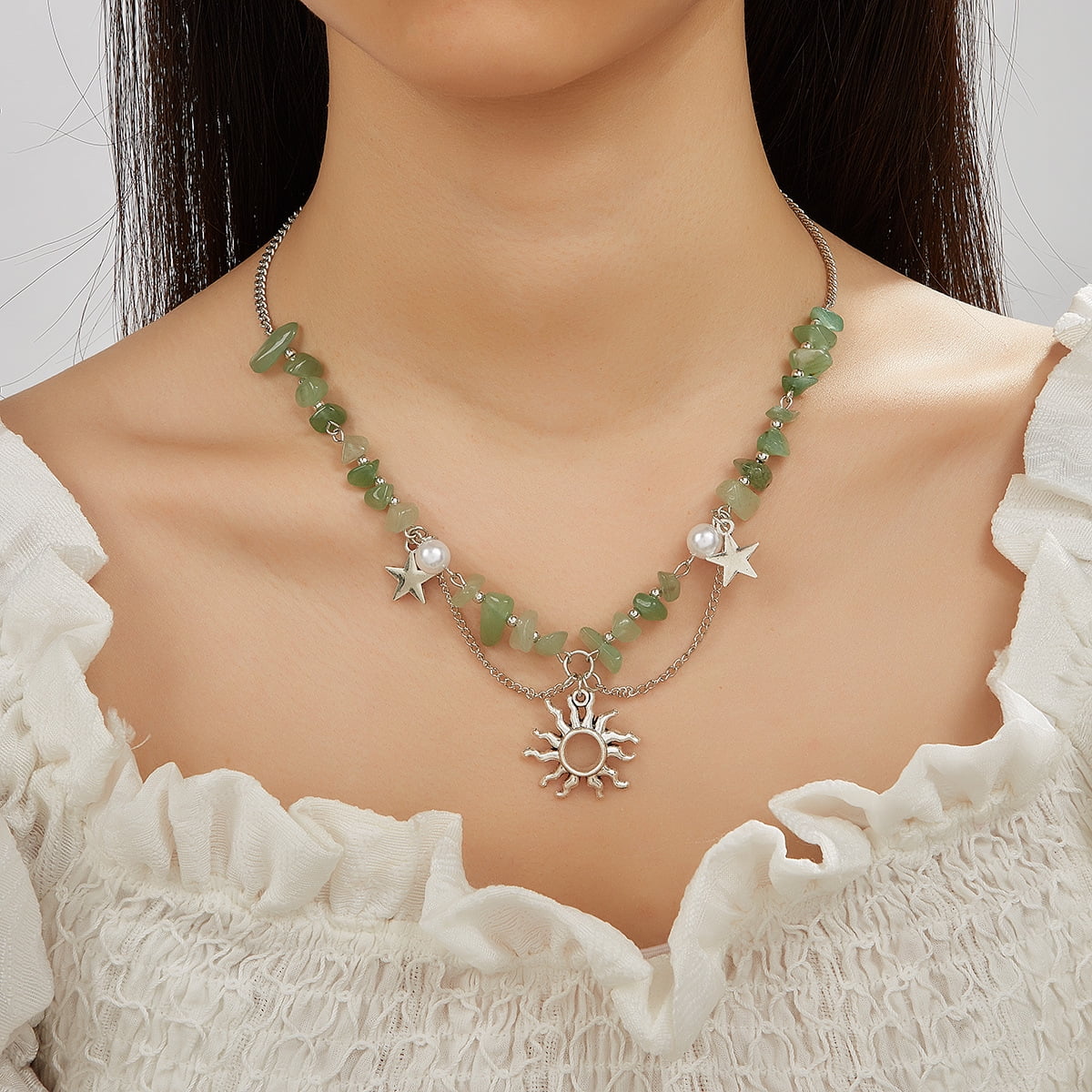 Colorful Irregular Gravel Clavicle Necklace - Walmart.com