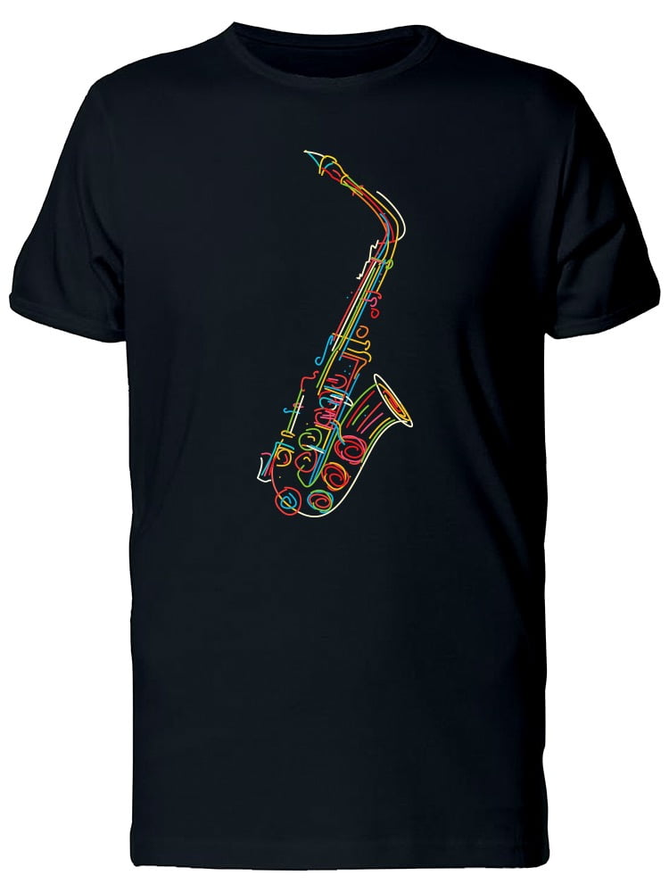 Colorful Jazz Saxophone T-Shirt Men -Image by Shutterstock, Male Small ...