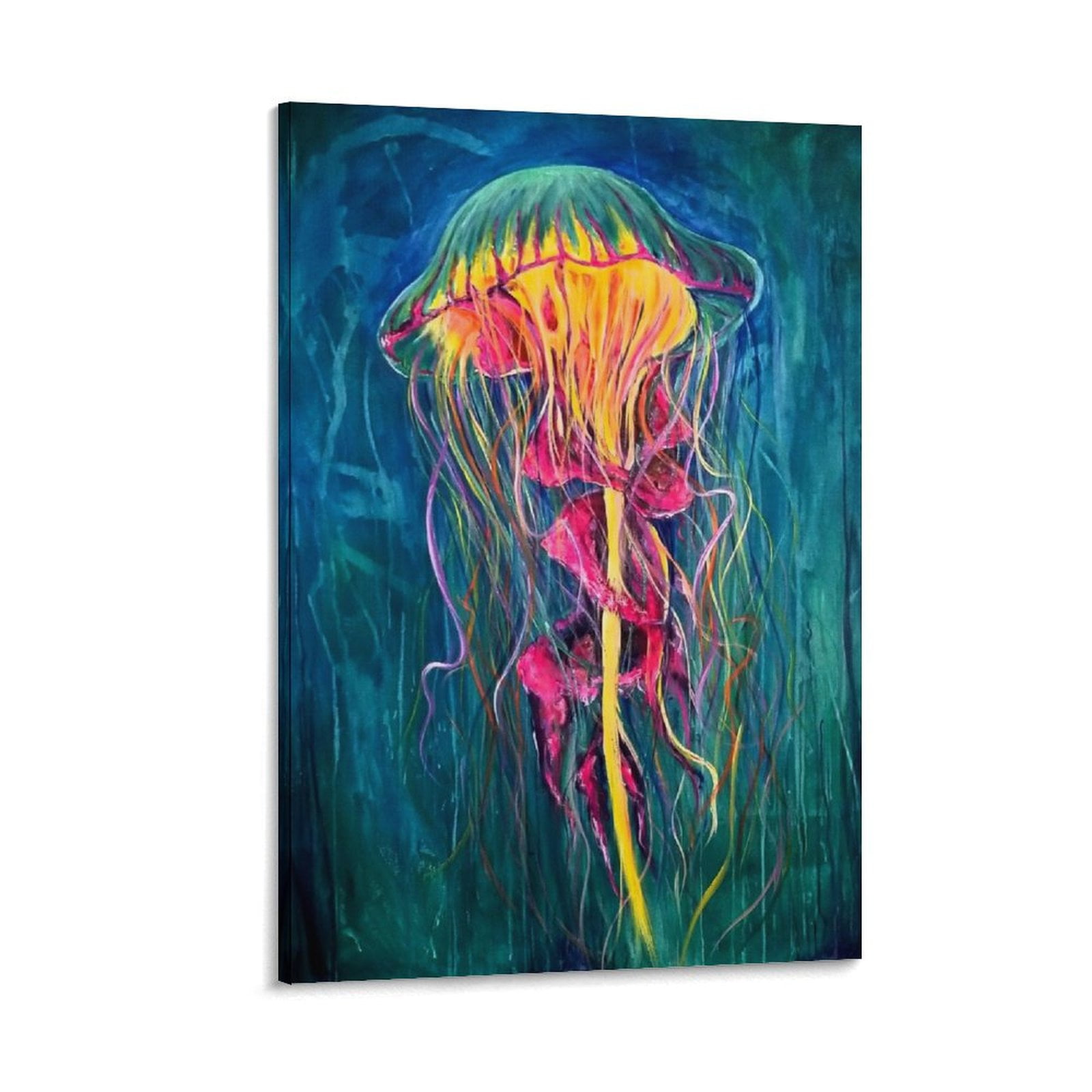 Colorful Jellyfish Acrylic Watercolour 2 Picture Print Canvas Poster ...