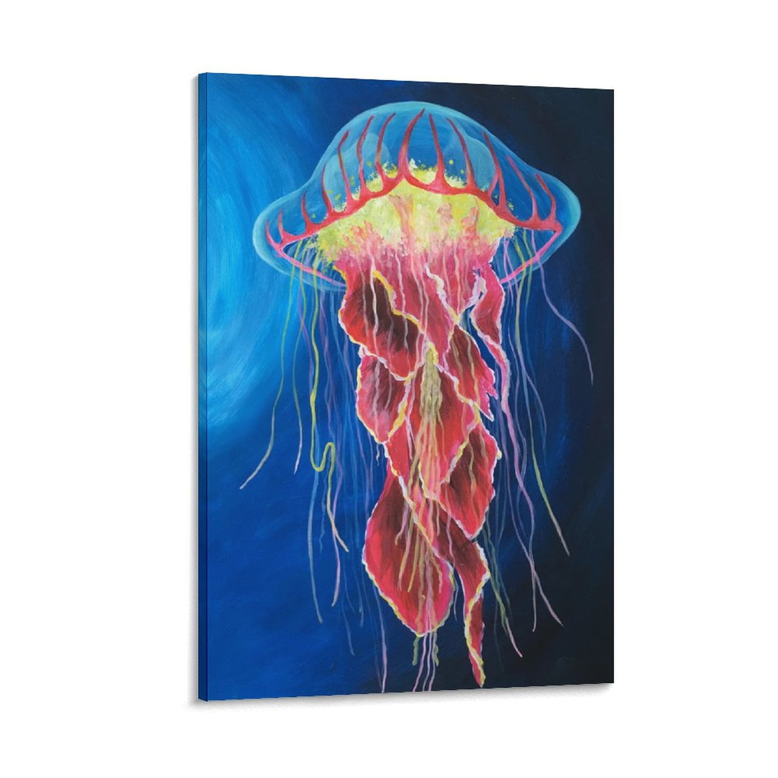 Colorful Jellyfish Acrylic Watercolour 3 Posters Wall Art Painting ...