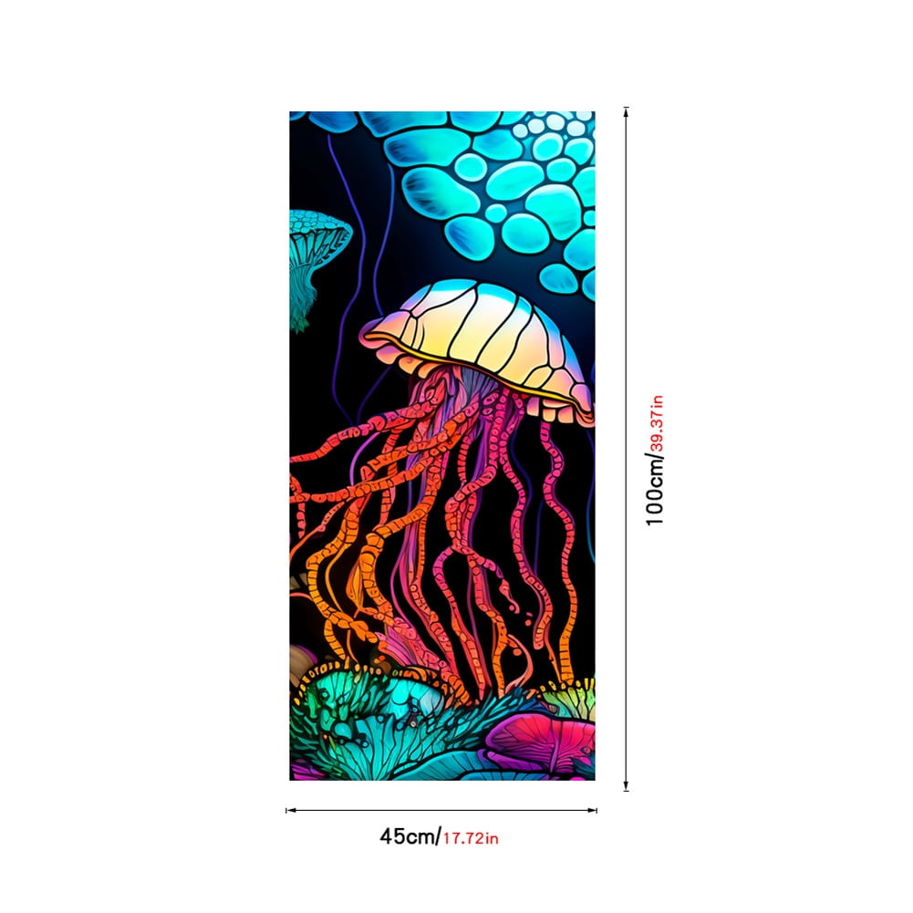 Colorful Jellyfish Ocean Static Glass Sticker Pvc Non-Adhesive Uv ...