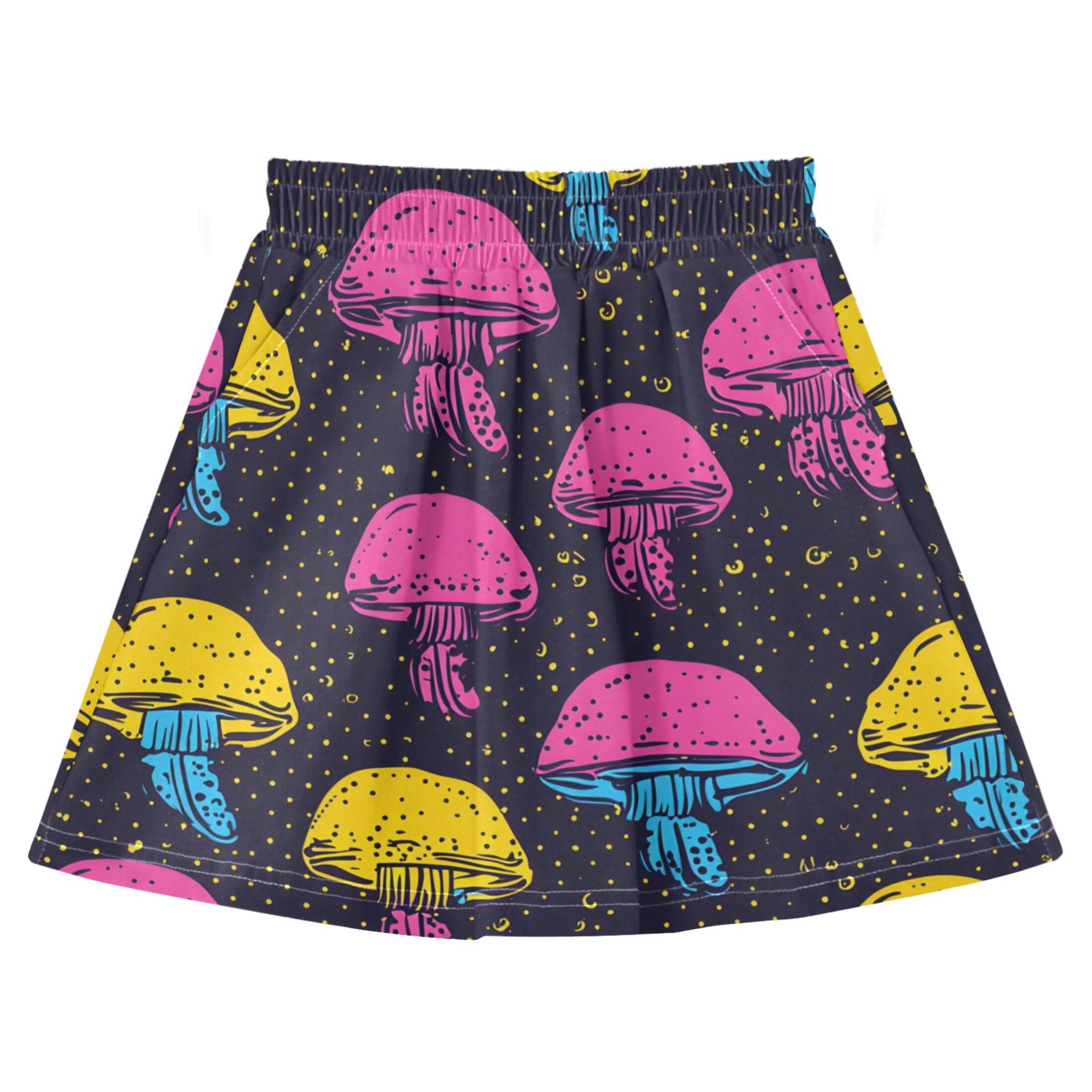 Colorful Jellyfish Pattern Cotton Skirt Built-in Liner Elastic A-Line ...