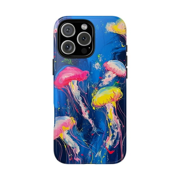 Colorful Jellyfish Swimming Dynamic Ocean Sea Art Phone Case with ...