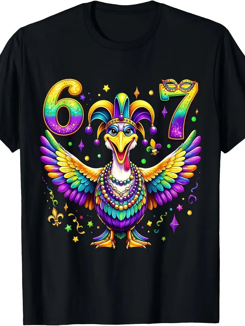 Colorful Jester Pelican 67 Carnival Party Youth Graphic T-Shirt ...