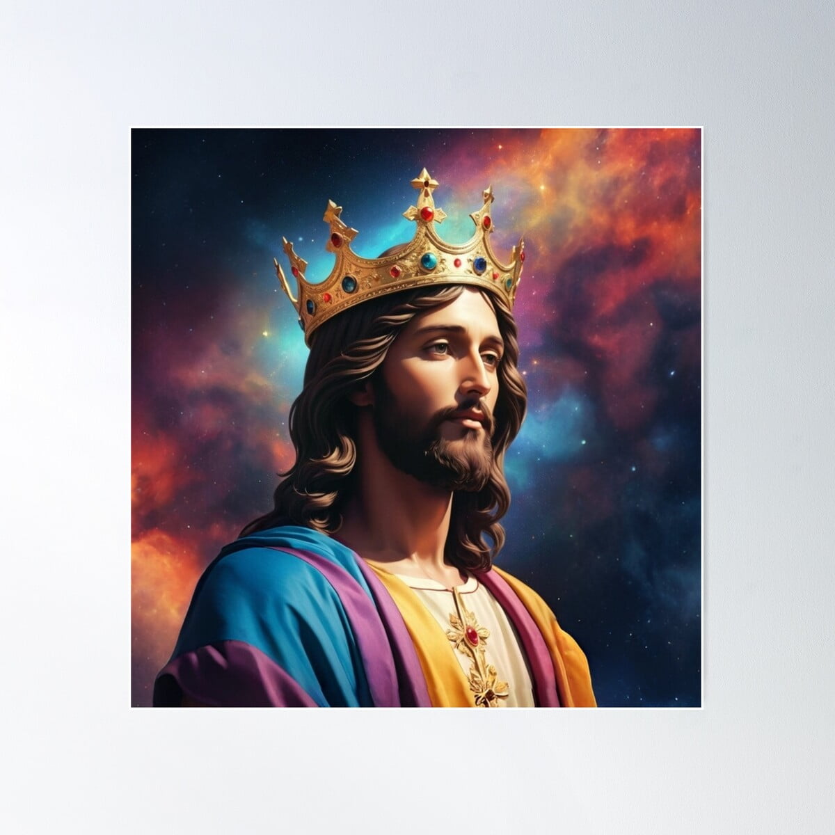 Colorful Jesus Christ’S Portrait 6 Poster Wall Art, Modern Wall Decor ...