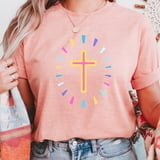 Colorful Jesus Cross Shirt Faith Shirt for Church Easter amp Everyday ...