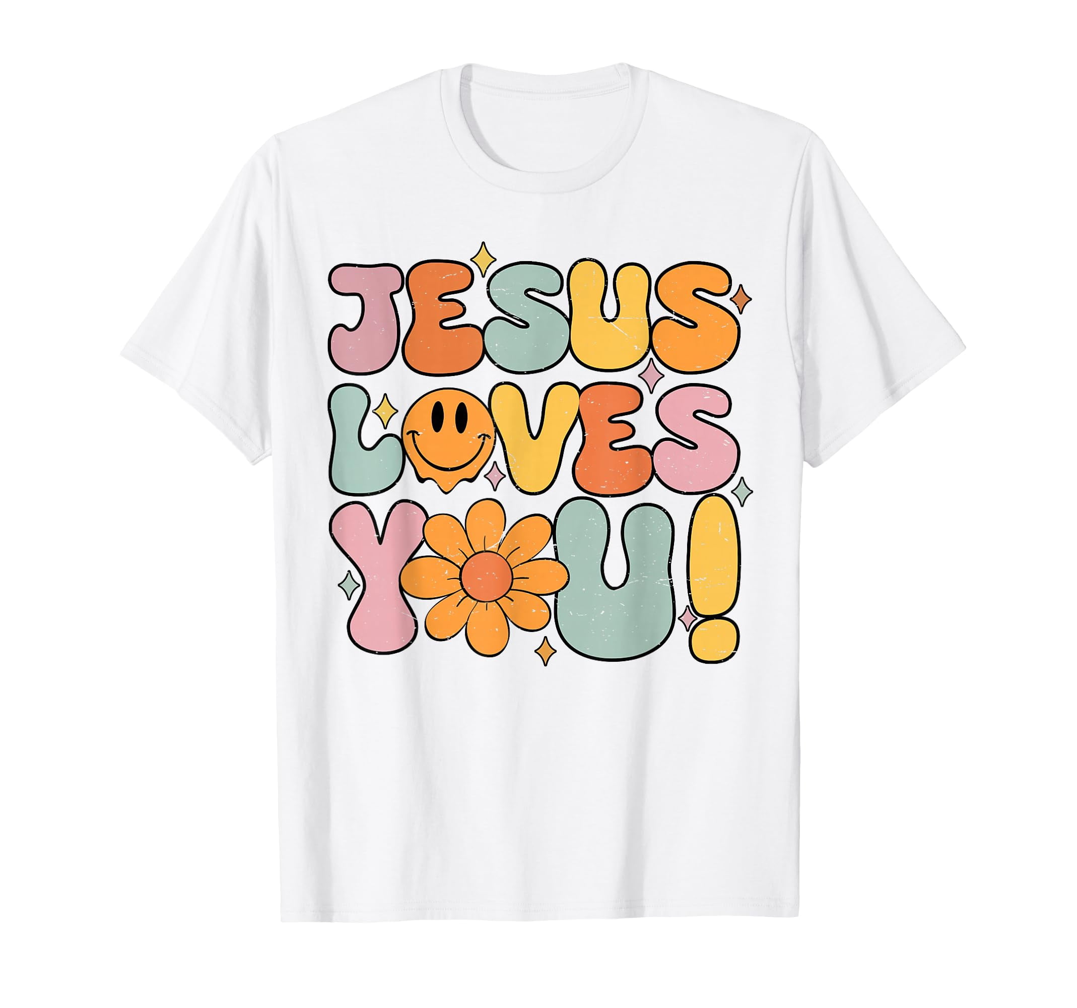 Colorful Jesus Loves You T-Shirt for Teen - Cute Christian Gift for ...