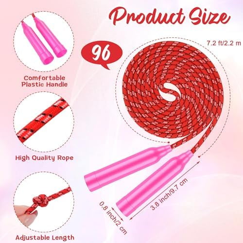 Colorful Jump Rope Bulk Exercise Equipment 7.2 Feet Nylon Jump Rope ...