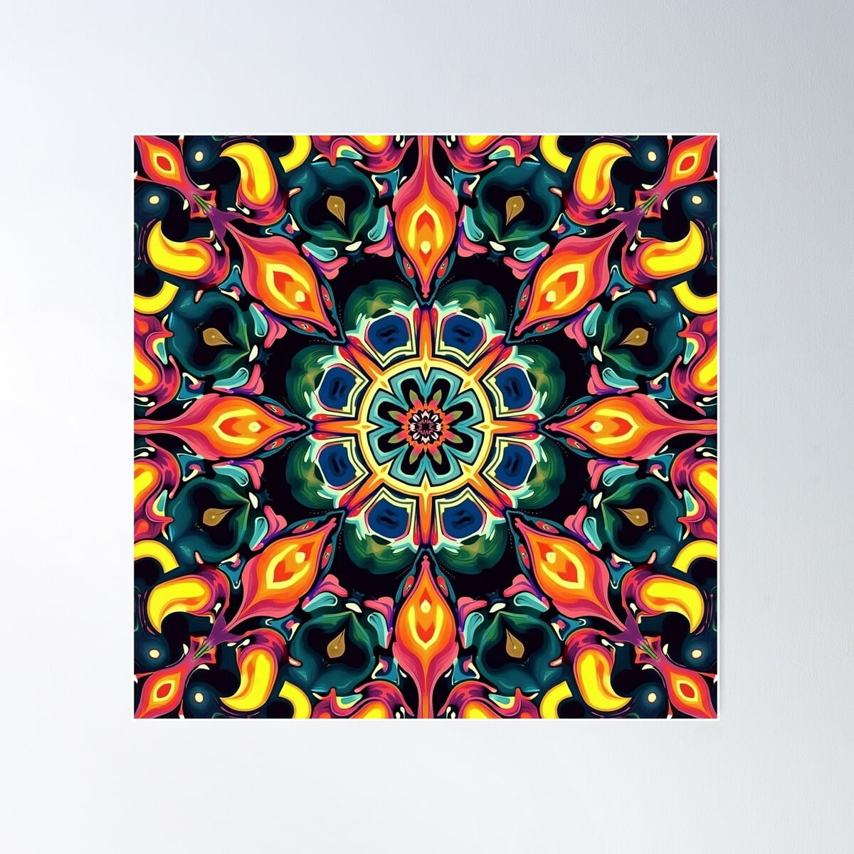Colorful Kaleidoscope Patterns With Psychedelic Depth Poster Wall Art ...