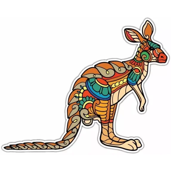 Colorful Kangaroo Zentangle Mandala Car Window Stickerphone Decal Water ...