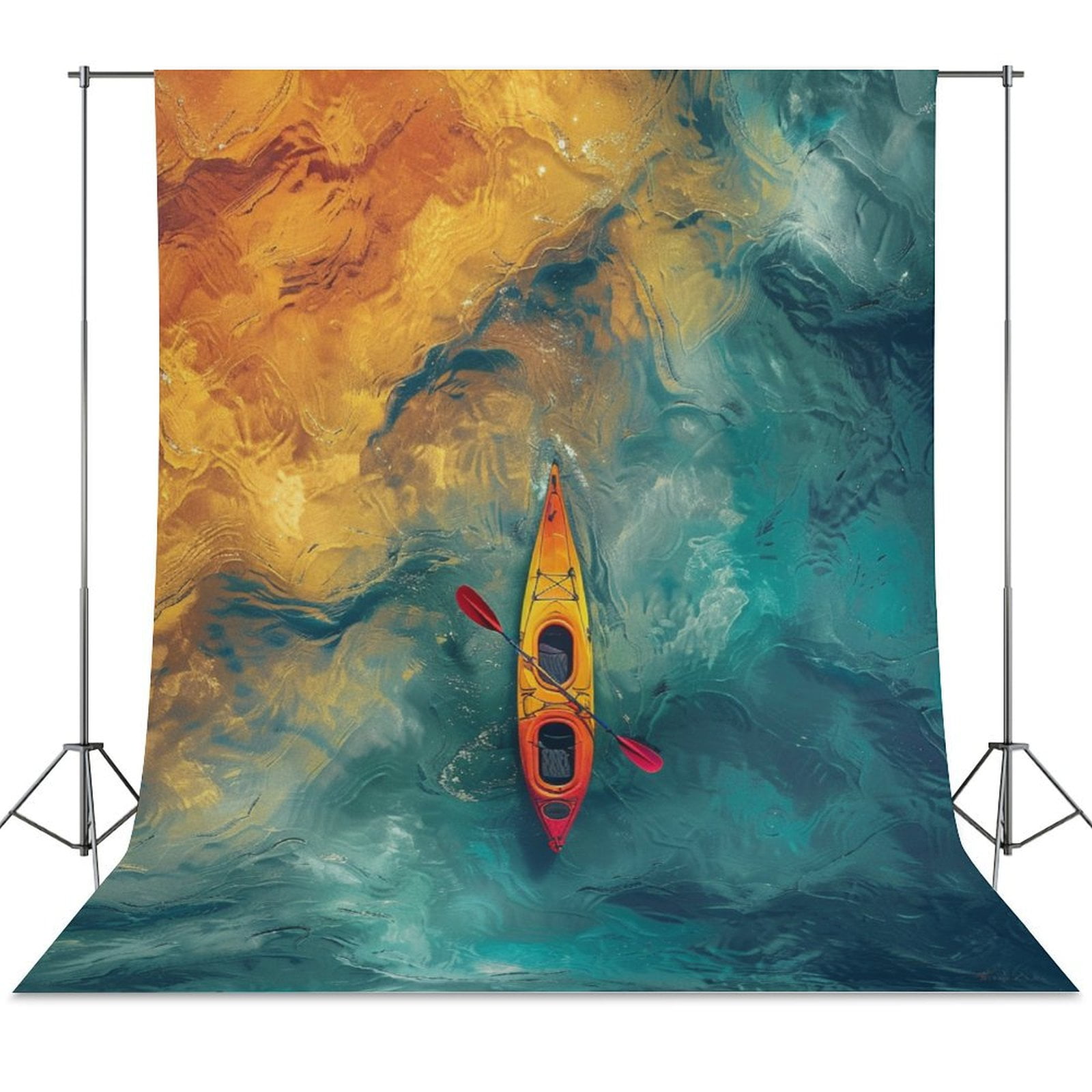 Colorful Kayaks Glide Across The Lake Backdrop Background for ...