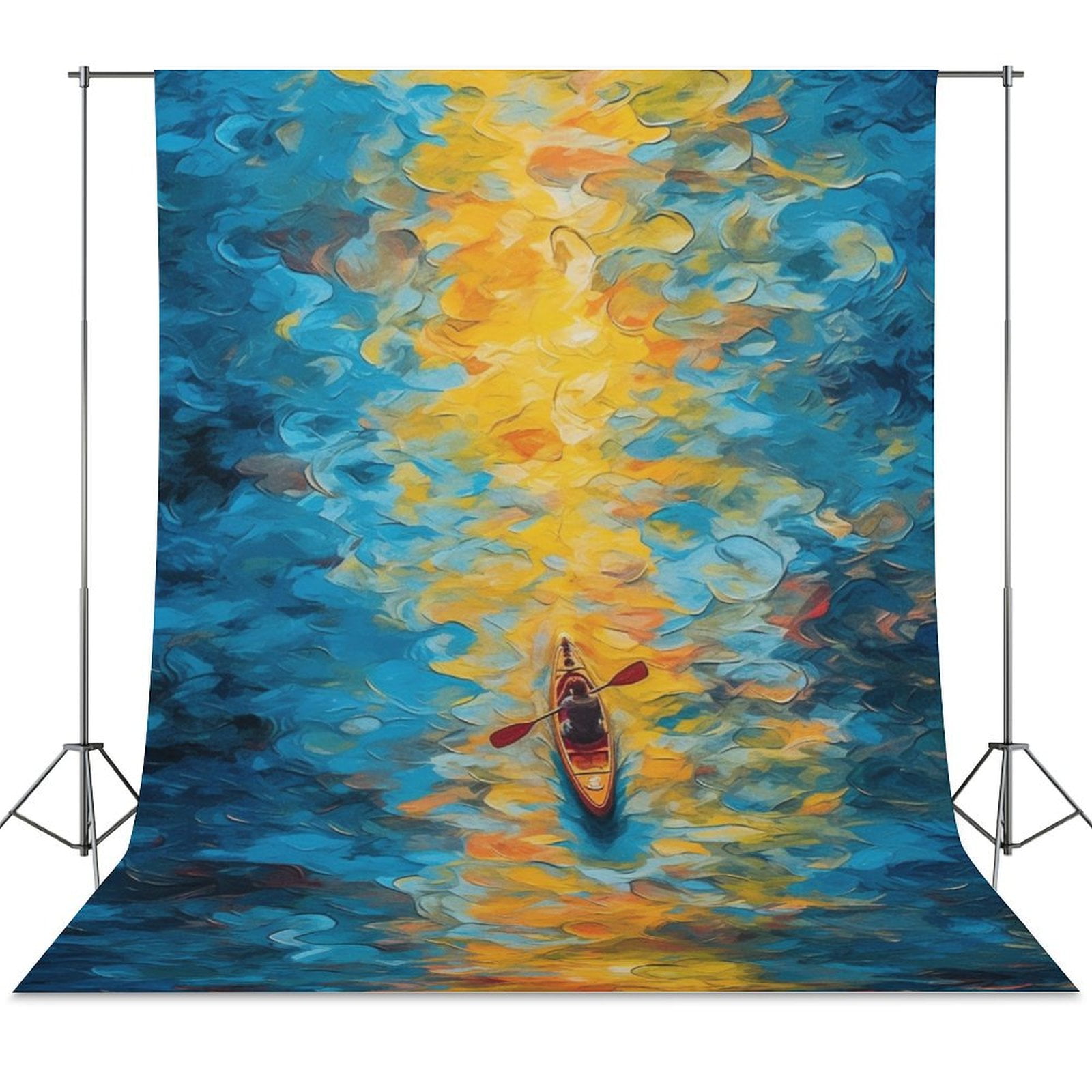 Colorful Kayaks Glide Across The Lake Backdrop Background for ...