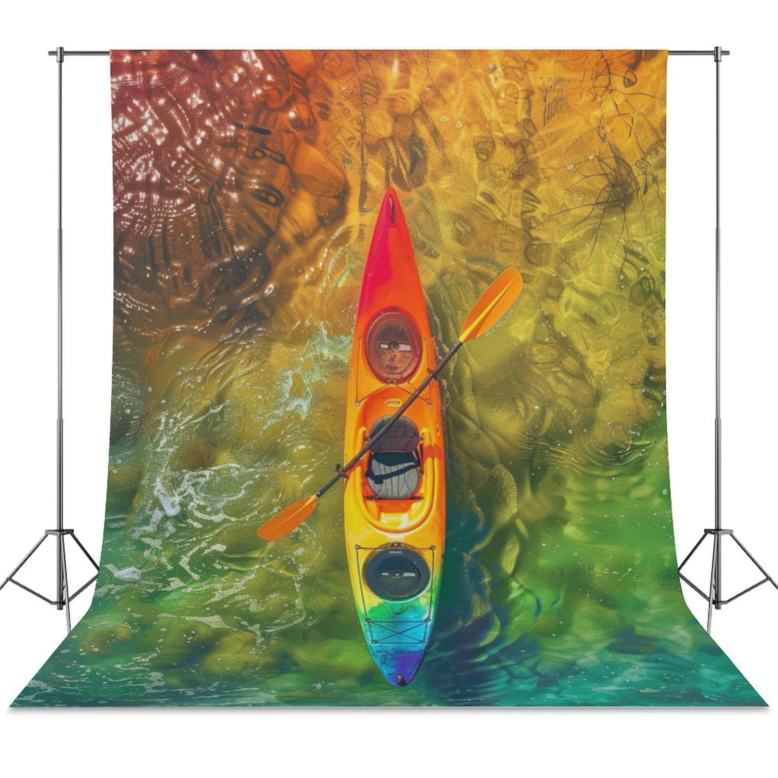 Colorful Kayaks Glide Across The Lake Backdrop Background for ...