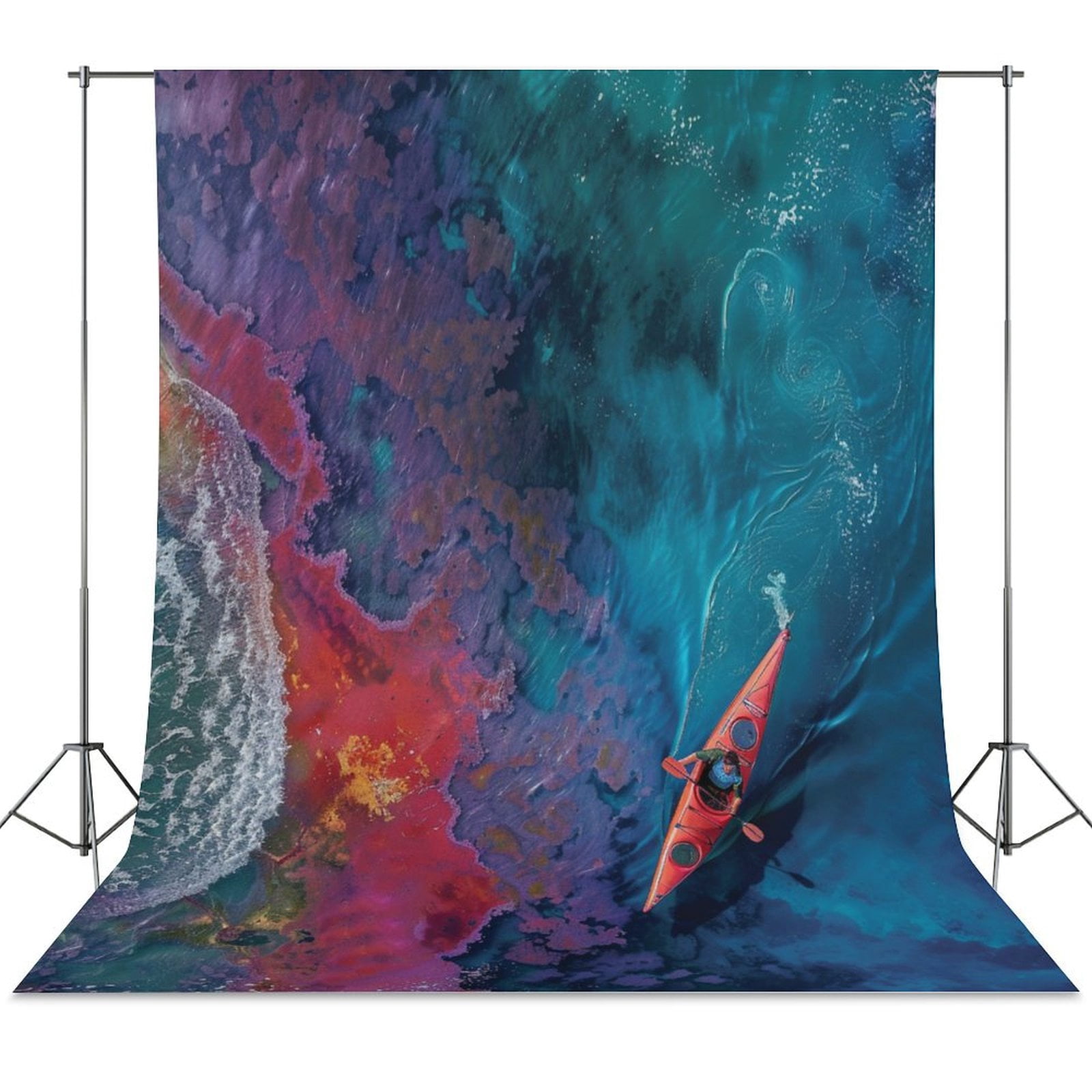 Colorful Kayaks Glide Across The Lake Backdrop Background for ...