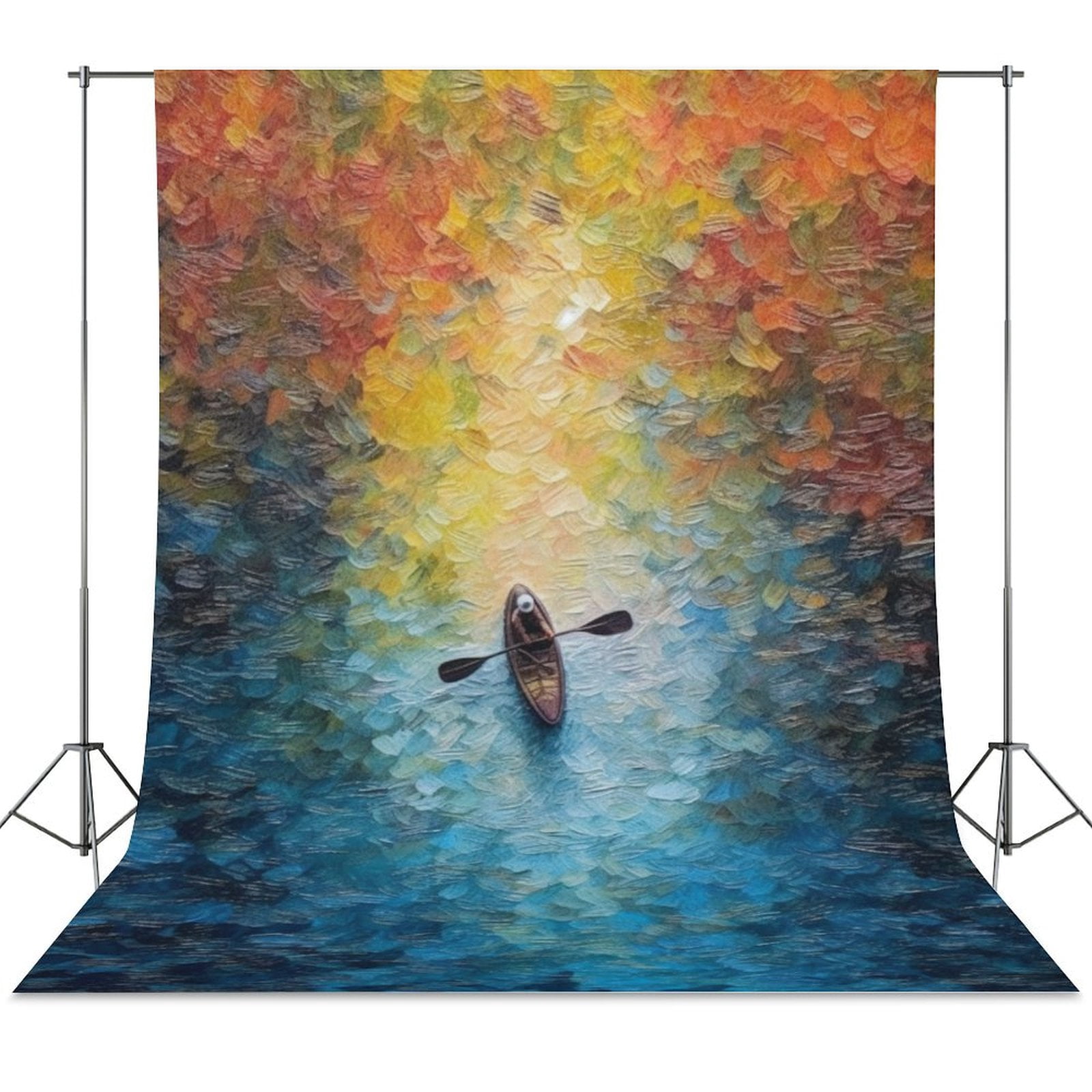Colorful Kayaks Glide Across The Lake Backdrop Background for ...