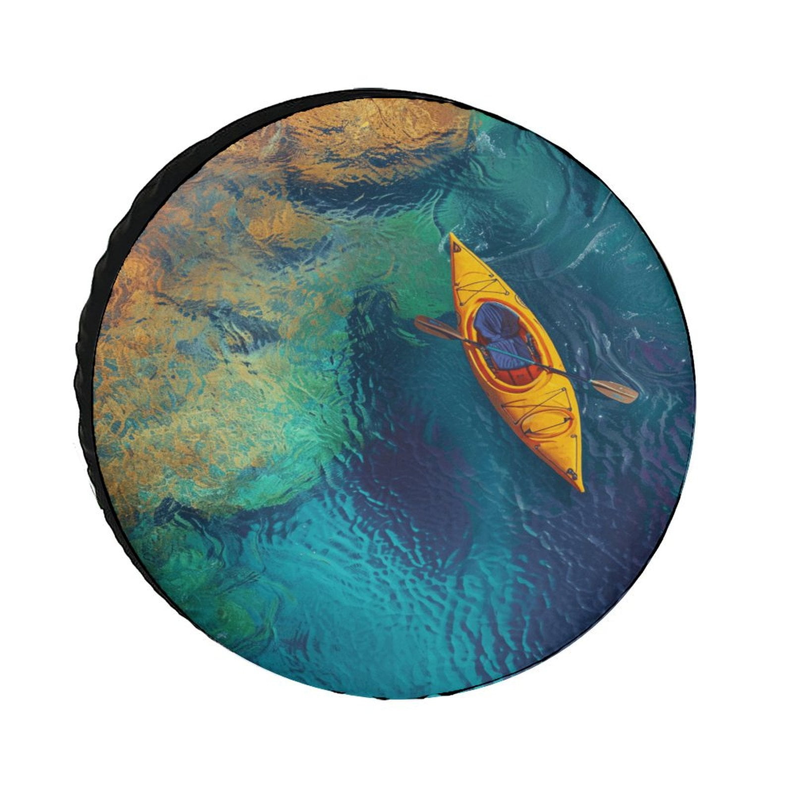 Colorful Kayaks Glide Across The Lake Spare Tire Cover, Universal Wheel ...