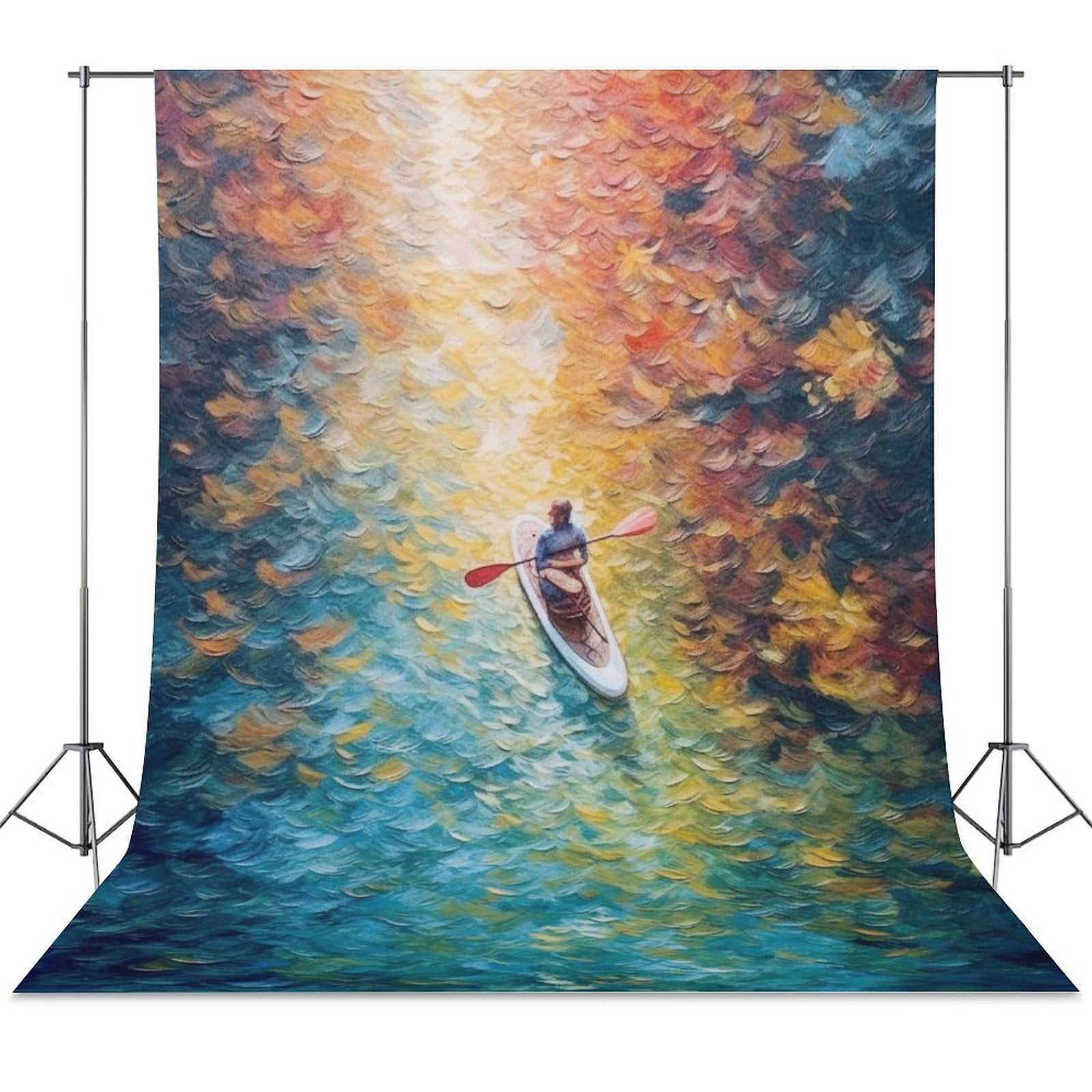 Colorful Kayaks Glide Across The Lake Backdrops for Photography for ...