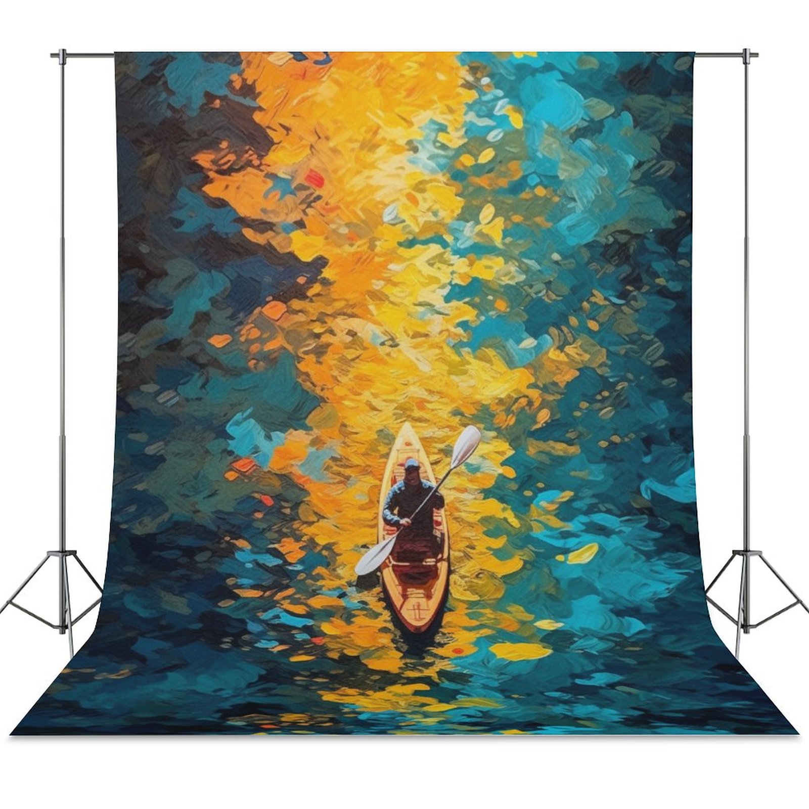 Colorful Kayaks Glide Across The Lake Spring Backdrop Backdrops for ...