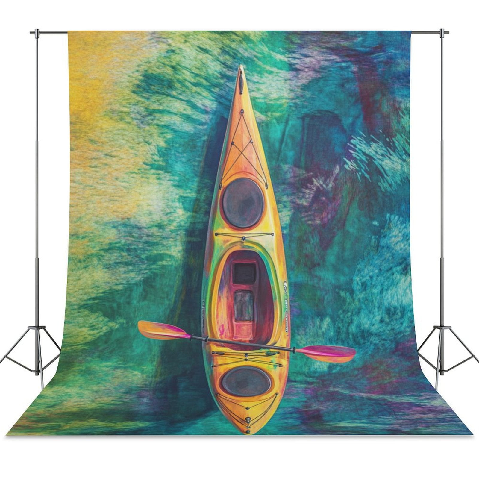 Colorful Kayaks Glide Across The Lake Spring Backdrop Backdrops for ...