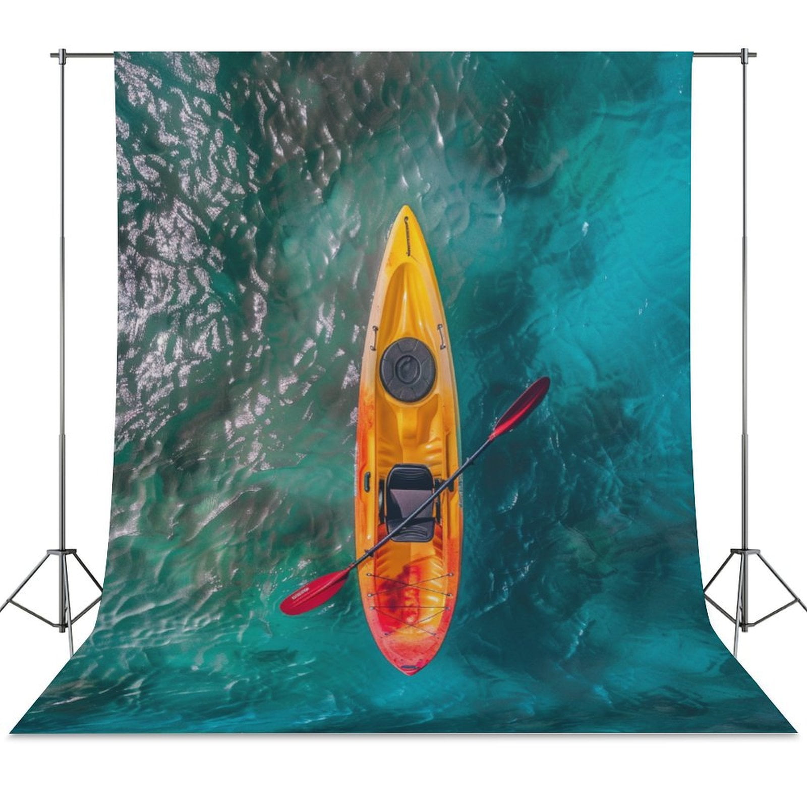 Colorful Kayaks Glide Across The Lake Spring Backdrop Backdrops for ...