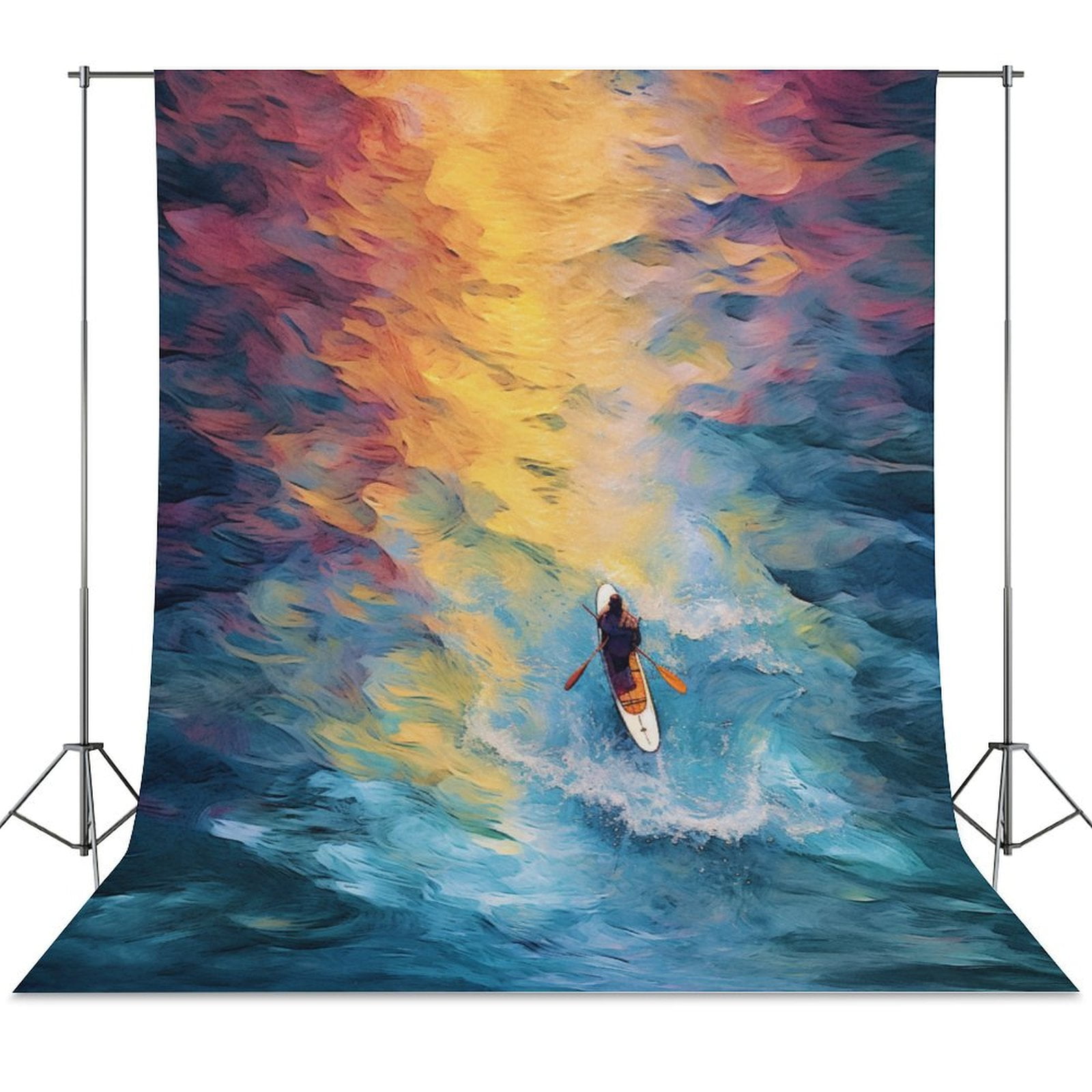 Colorful Kayaks Glide Across The Lake Spring Backdrop Backdrops for ...