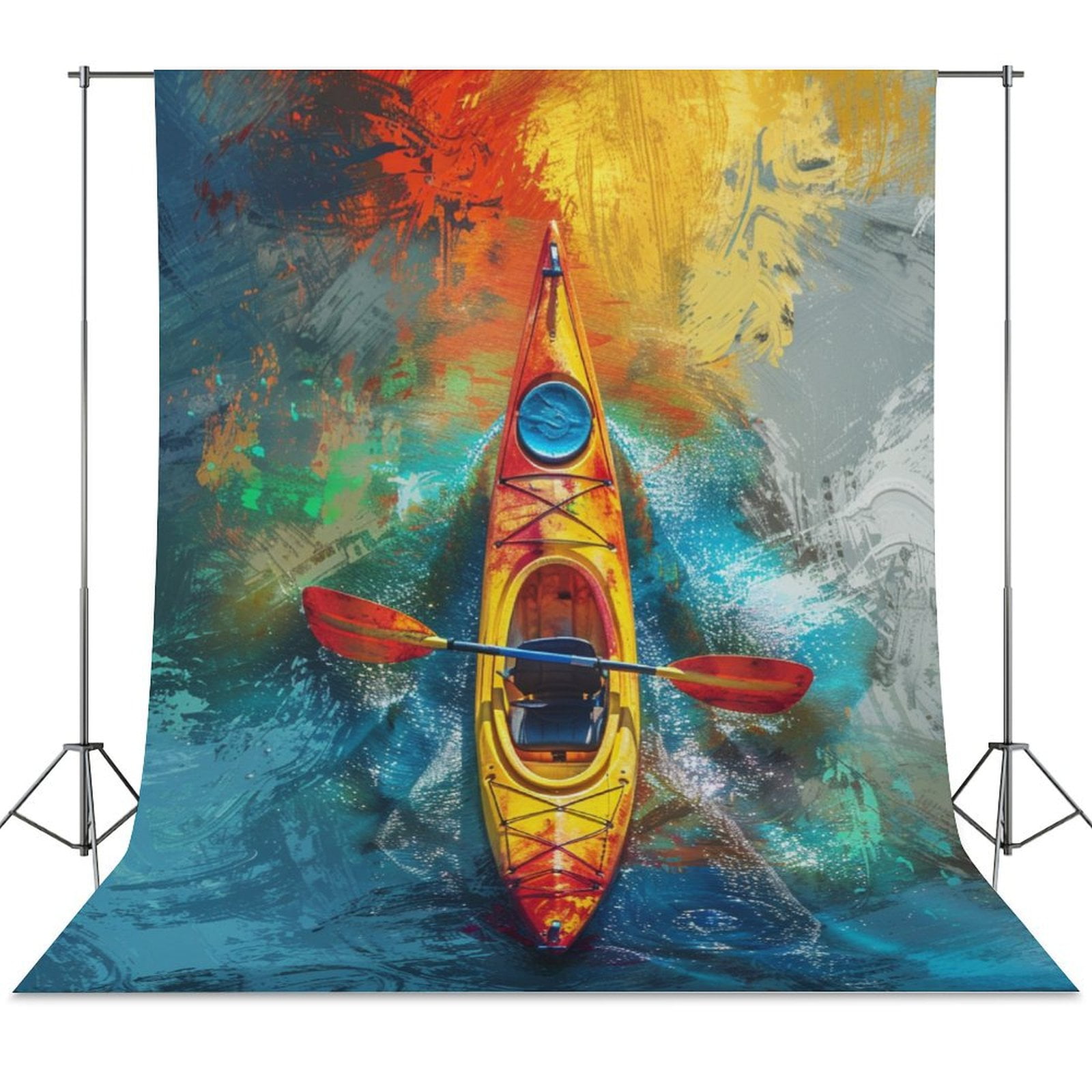 Colorful Kayaks Glide Across The Lake Spring Wall Backdrop Background ...