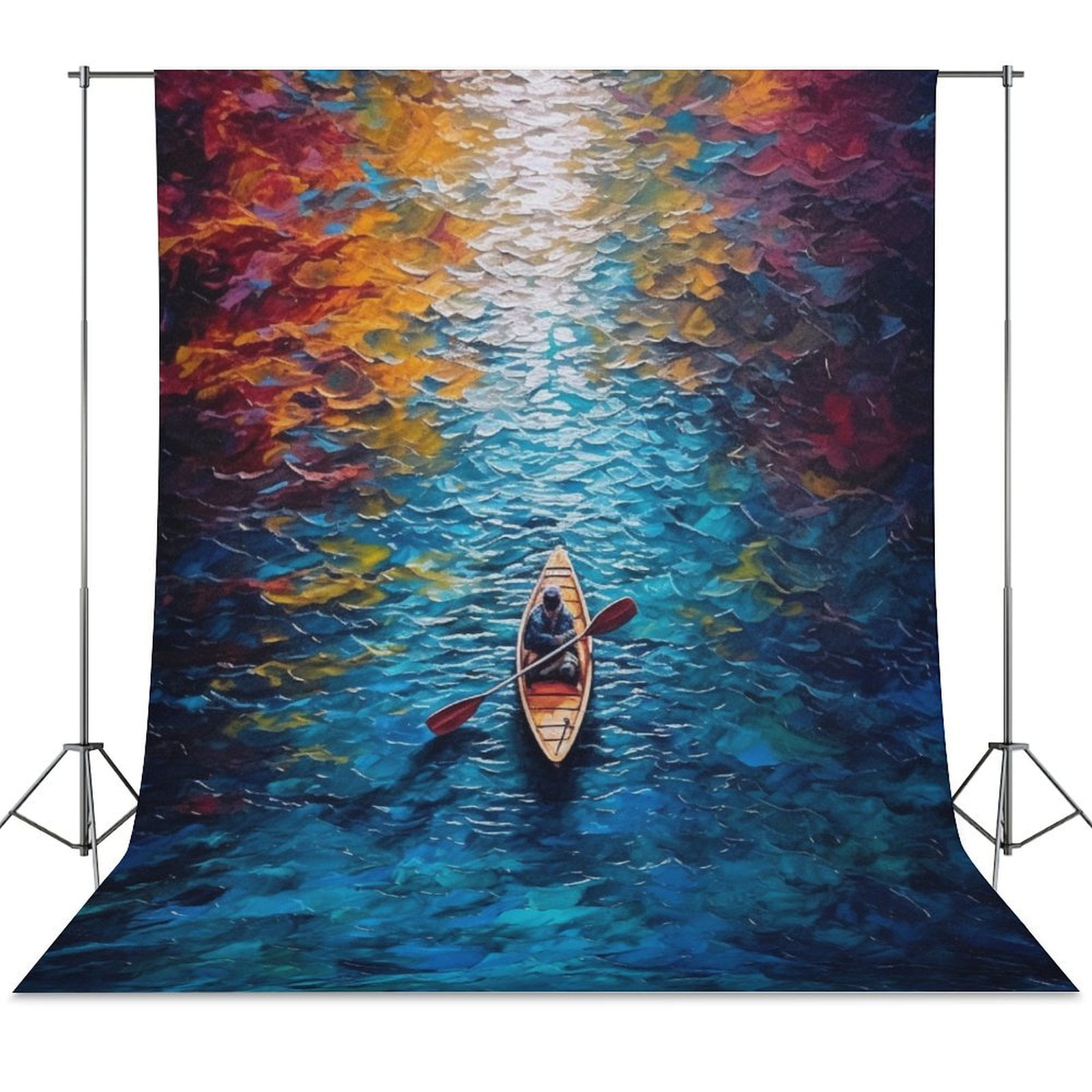 Colorful Kayaks Glide Across The Lake Spring Wall Backdrop Background ...