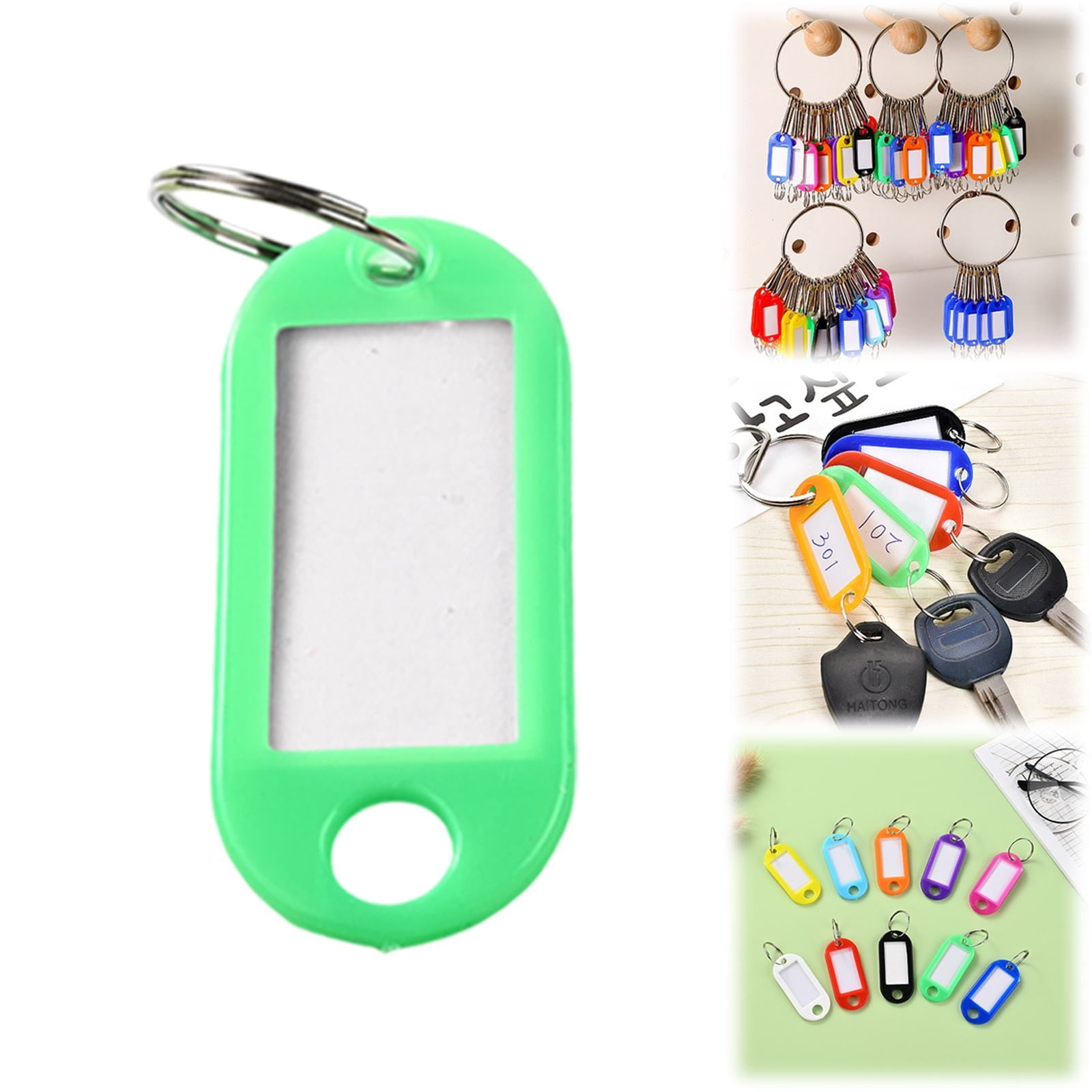 Colorful Key Tags Soft Plastic Key Chain Tags with Blank Paper Labels ...