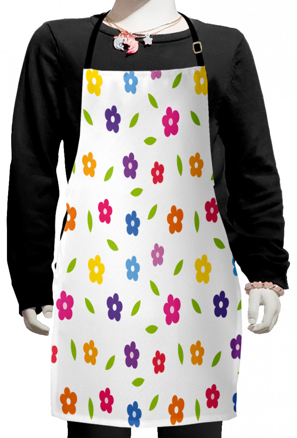 Colorful Kids Apron, Vibrant Colored Daisies Leaves Spring Nature ...